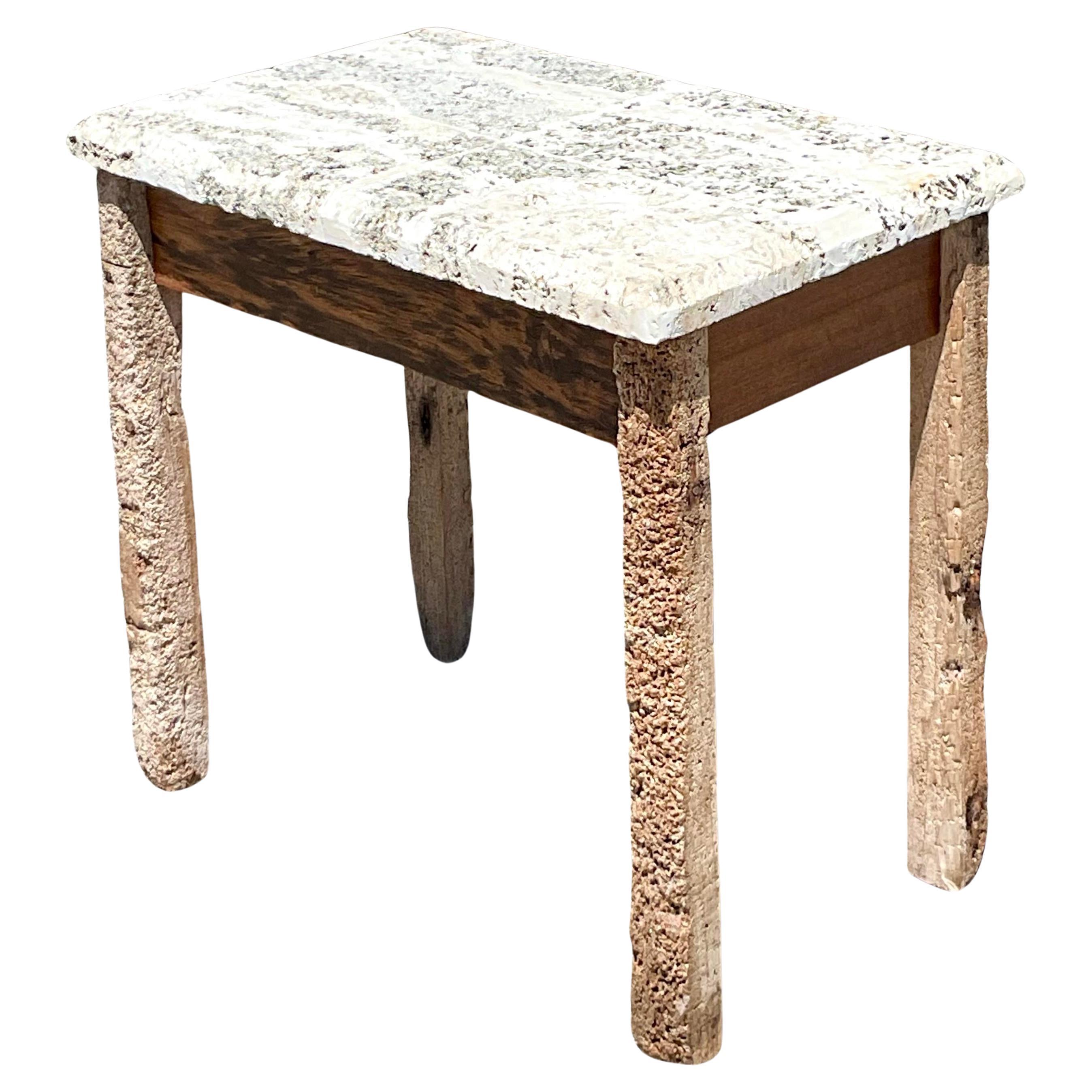 Vintage Regency Hand Painted Stone Top Table For Sale at 1stDibs