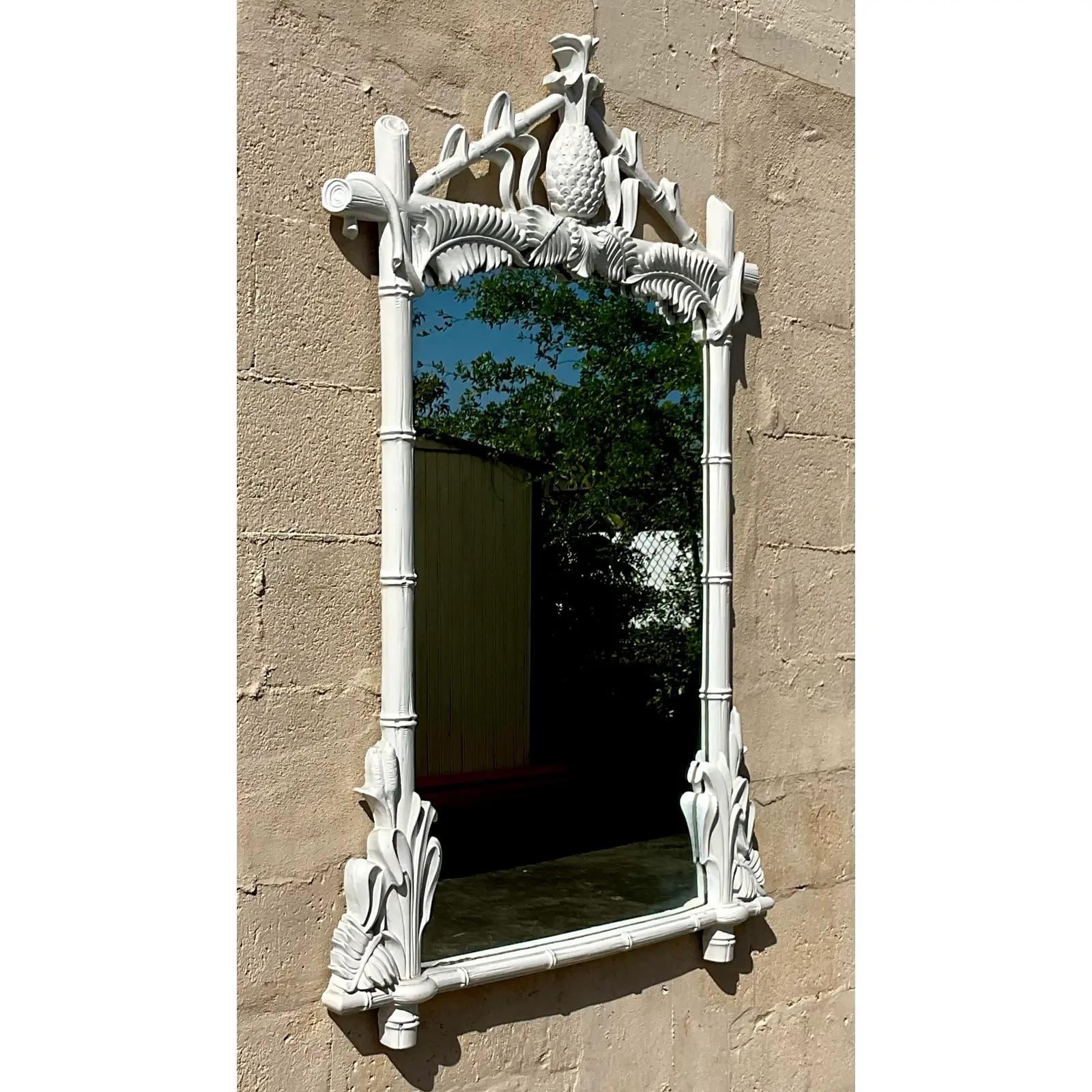Vintage Coastal Gambel Stoll Pineapple Mirror at 1stDibs