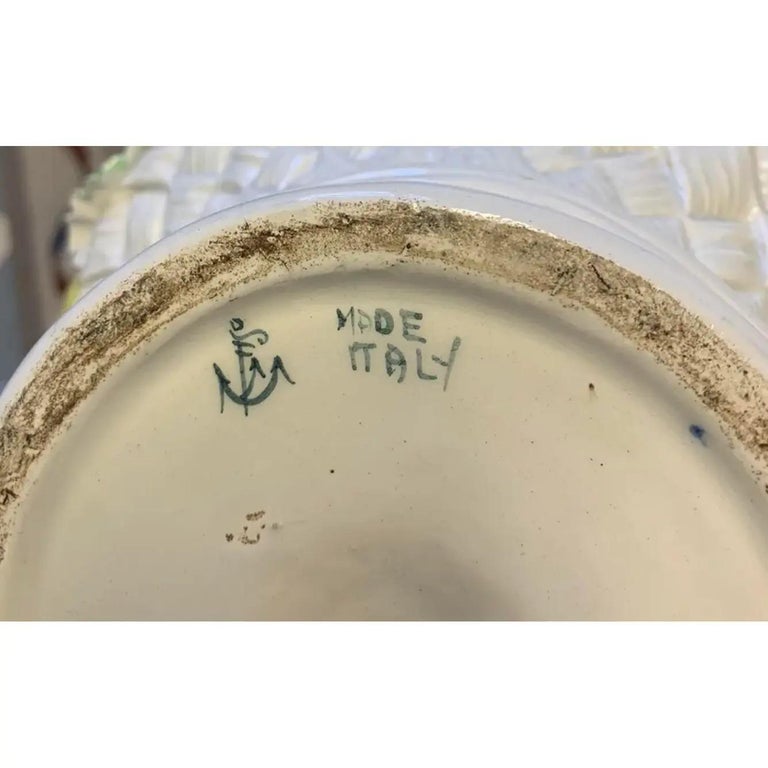 Vintage Coastal Glazed Ceramic Lemon Pots, a Pair For Sale at 1stDibs