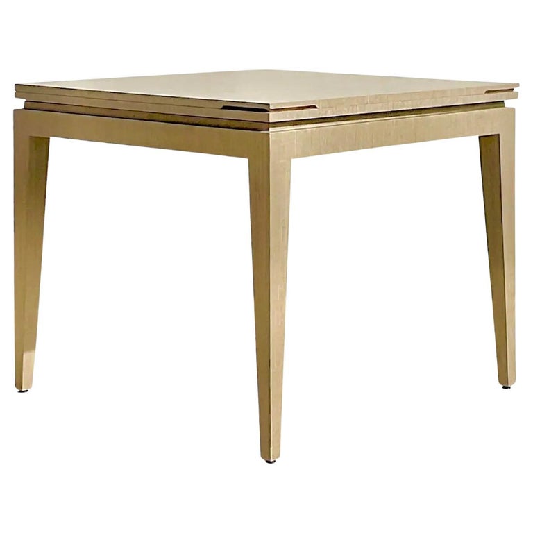 Vintage Coastal Grasscloth Flip Top Game Table For Sale at 1stDibs