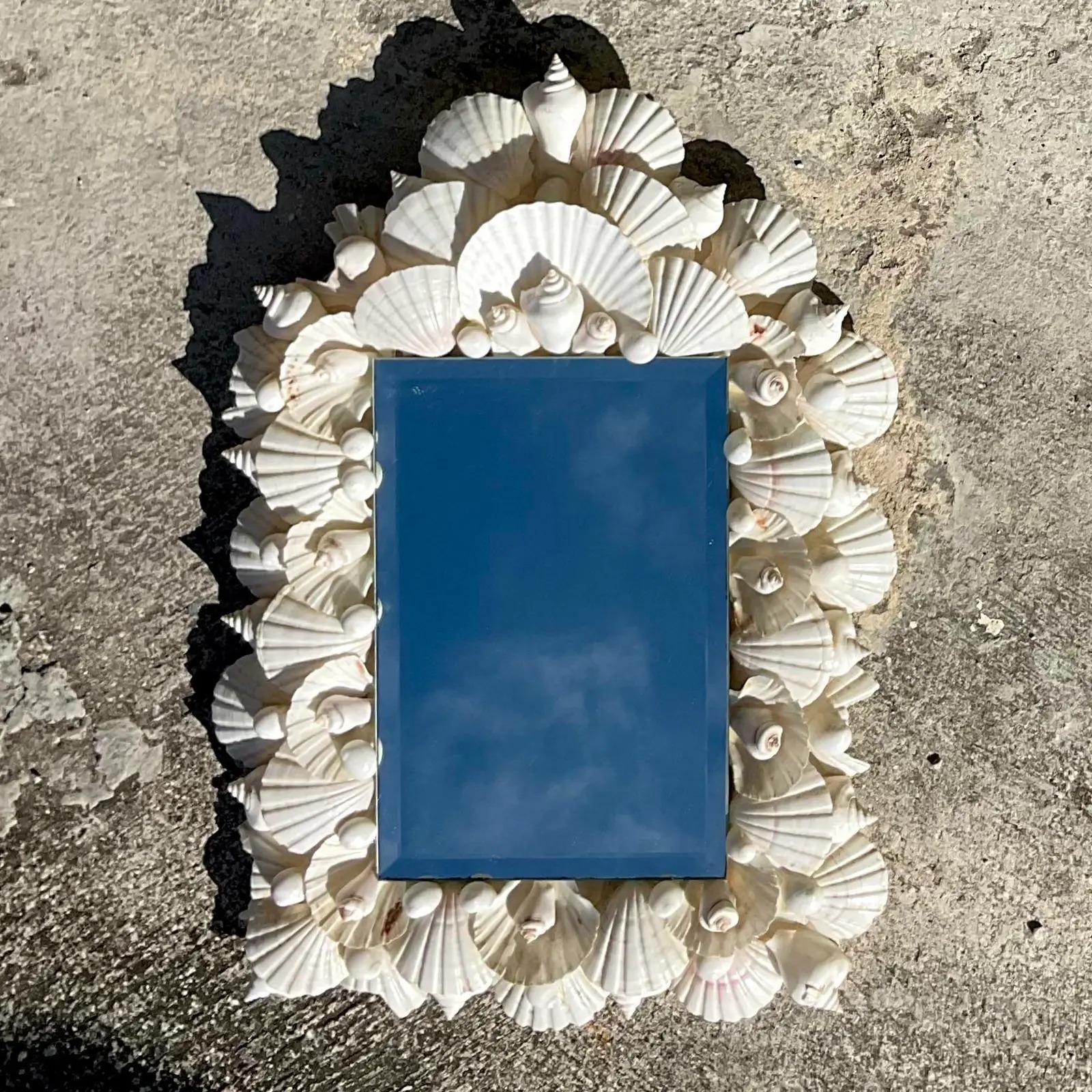 Vintage Coastal Handmade Shell Mirror at 1stDibs | shell mirrors for ...