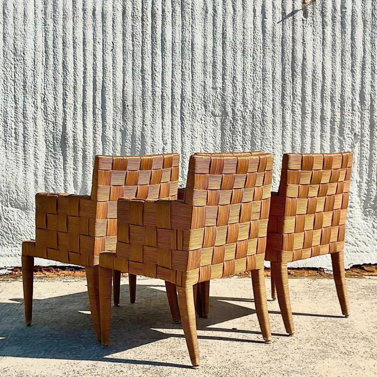 Vintage Coastal John Hutton for Donghia “Block Island” Dining Chairs ...