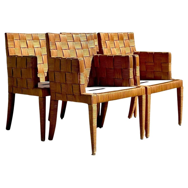Vintage Coastal John Hutton for Donghia “Block Island” Dining Chairs ...