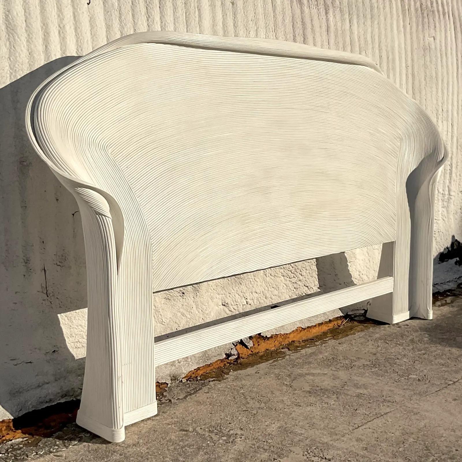 Vintage Coastal Maitland Smith Pencil Reed King Headboard For Sale at ...