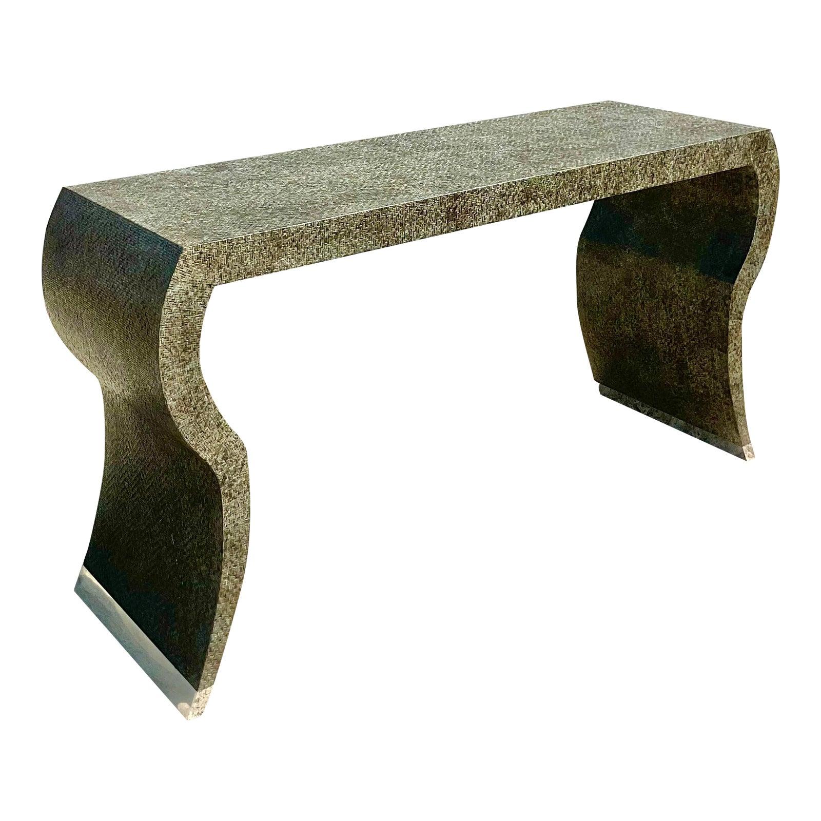 Leather Clad Console Table or Serving Table by Marge Carson at 1stDibs ...