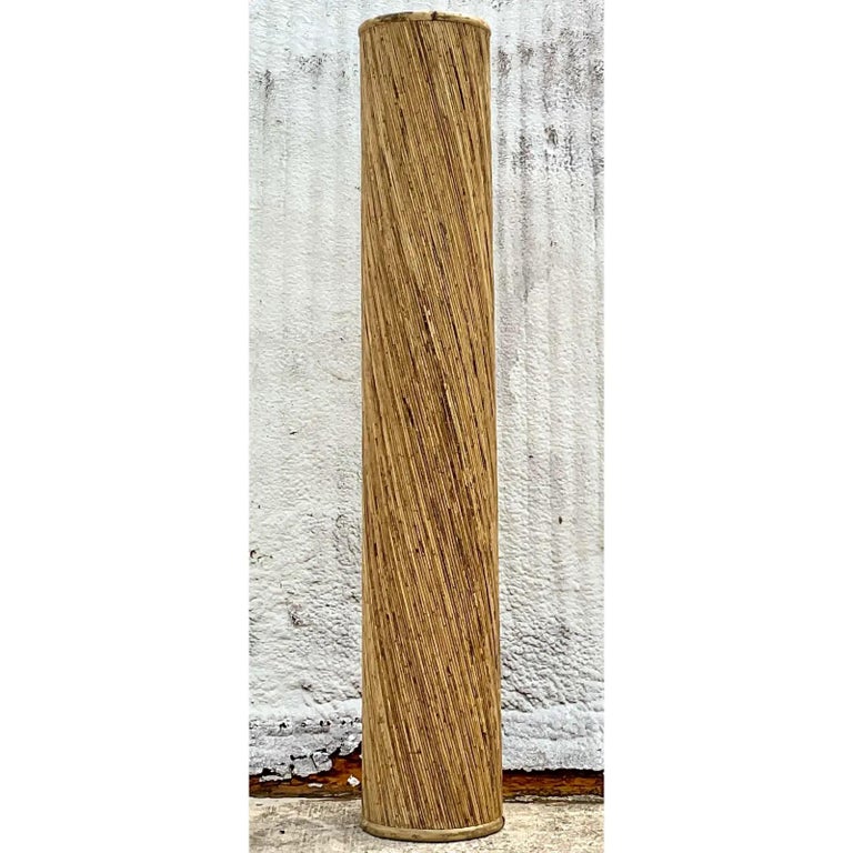 Vintage Coastal Monumental Pencil Reed Column For Sale at 1stDibs