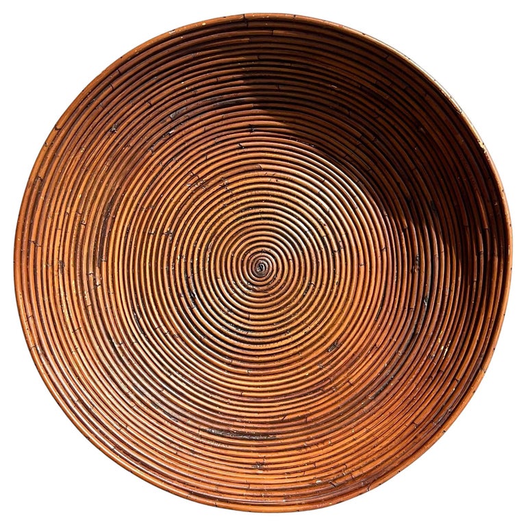 Vintage Coastal Pencil Reed Bowl For Sale at 1stDibs