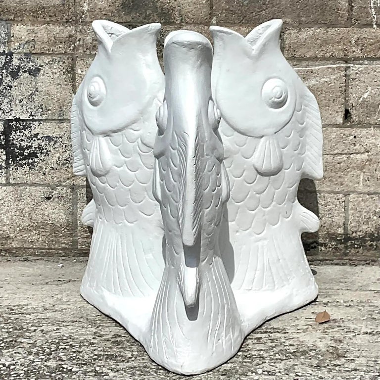 Vintage Coastal Plaster Trio of Fish Dining Table Pedestal For Sale at ...