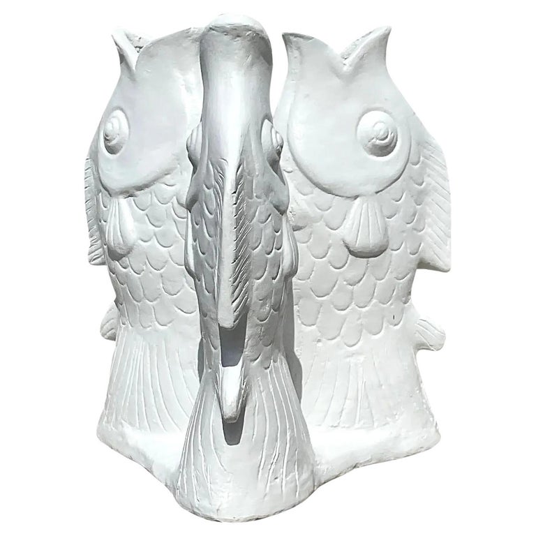 Vintage Coastal Plaster Trio of Fish Dining Table Pedestal For Sale at ...