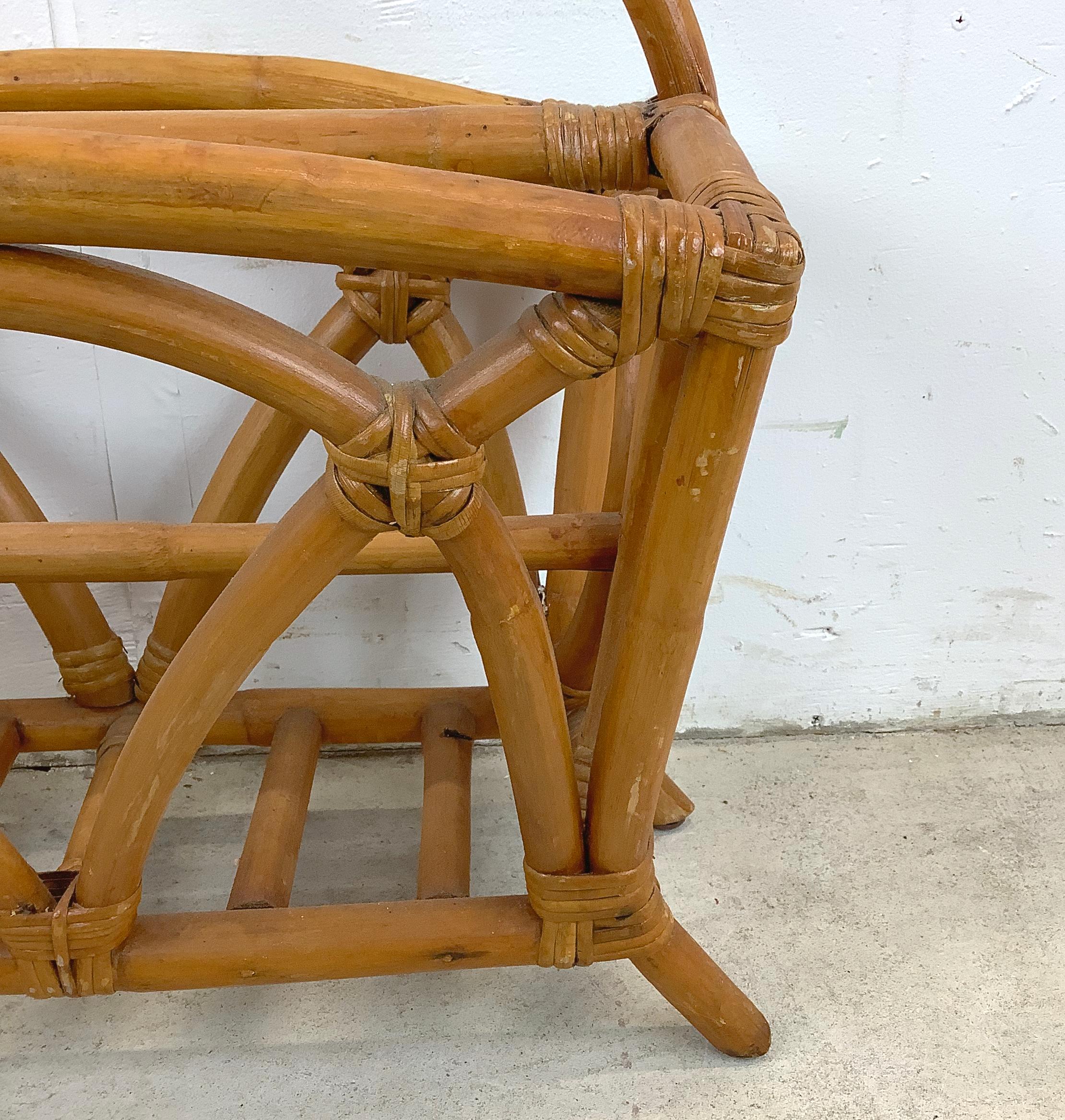 Vintage Coastal Rattan Magazine Rack For Sale at 1stDibs