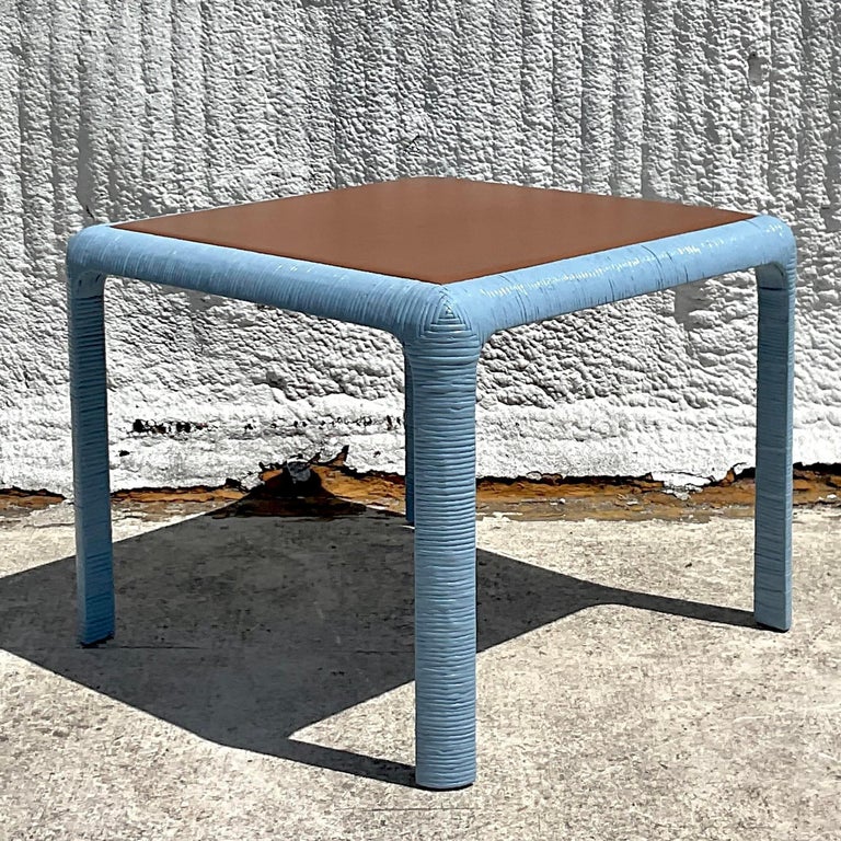 Vintage Coastal Scott Sanders for Kips Bay Palm Beach Wrapped Rattan ...