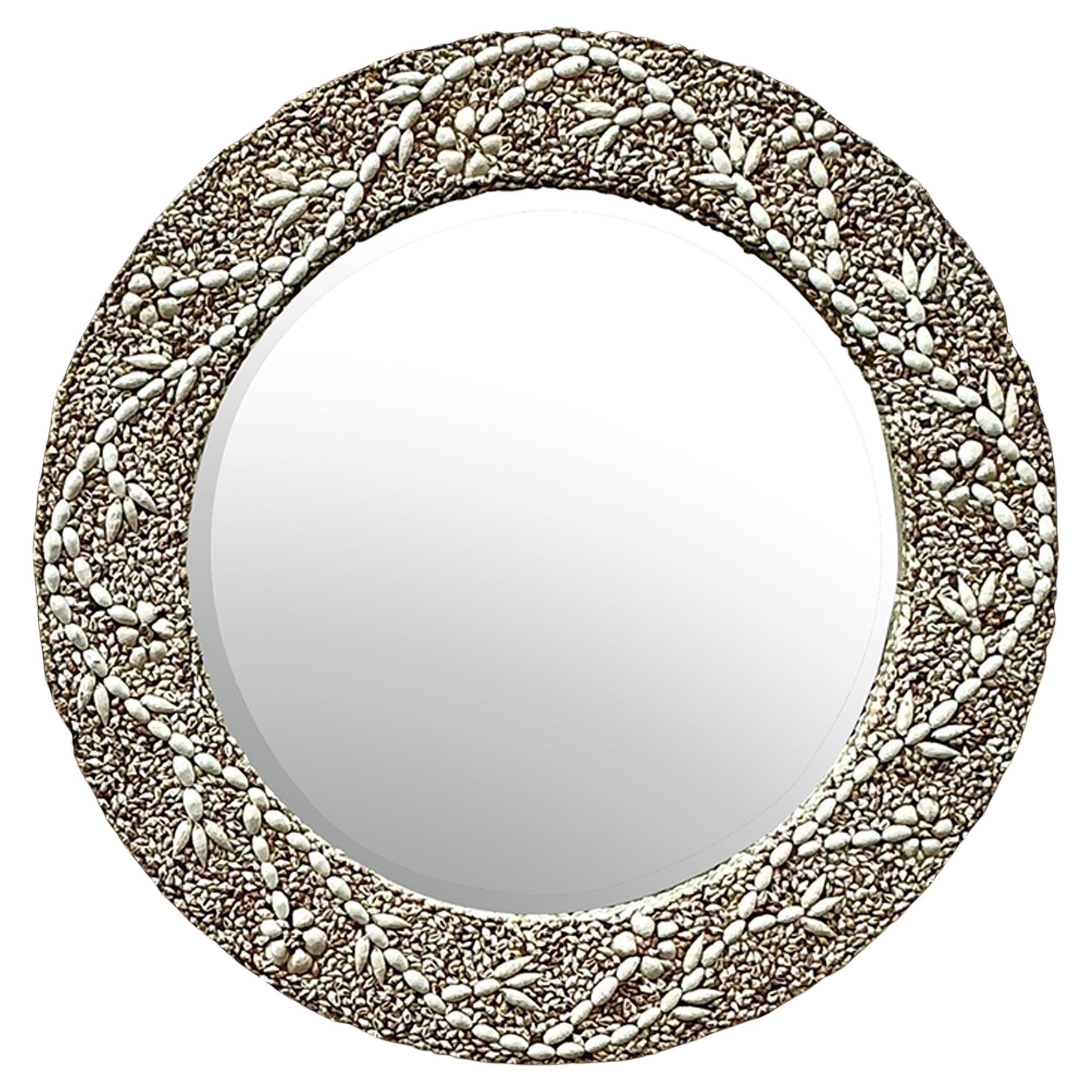 White Coastal Seashell Encrusted Square Mirror, Philippines at 1stDibs ...