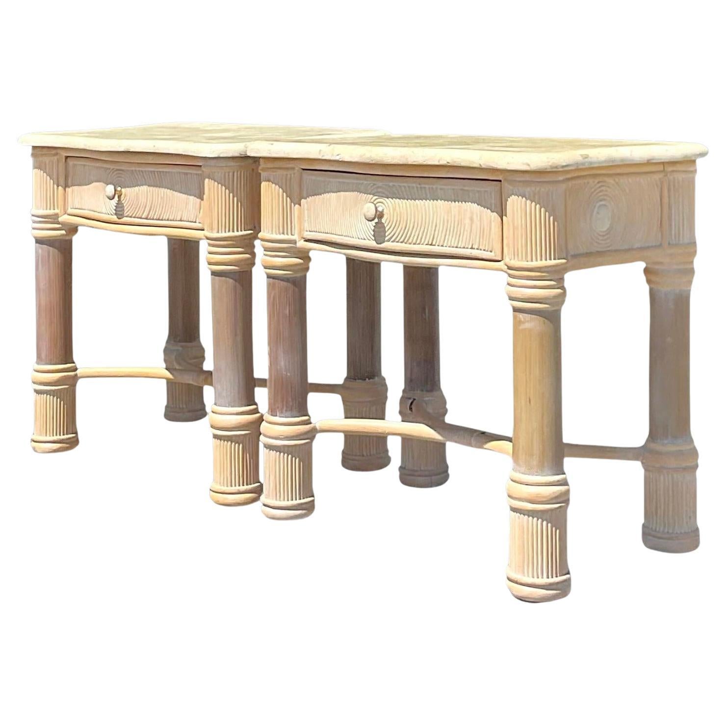 Pair Of Reeded Nightstands - 27 For Sale on 1stDibs