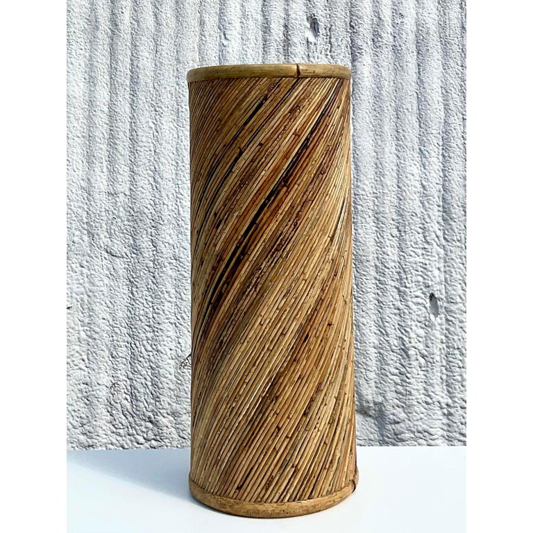 Vintage Coastal Twisted Pencil Reed Pedestal at 1stDibs