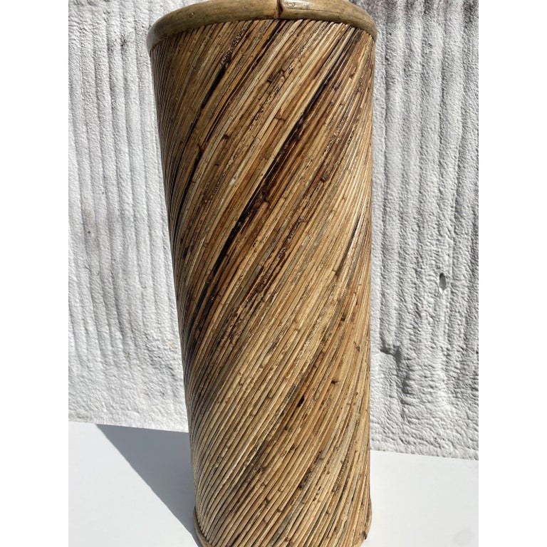 Vintage Coastal Twisted Pencil Reed Pedestal at 1stDibs