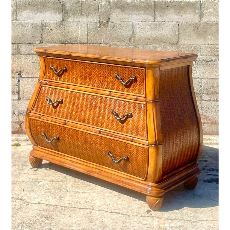 Vintage Coastal Woven Rattan Chest of Drawers at 1stDibs | vintage ...