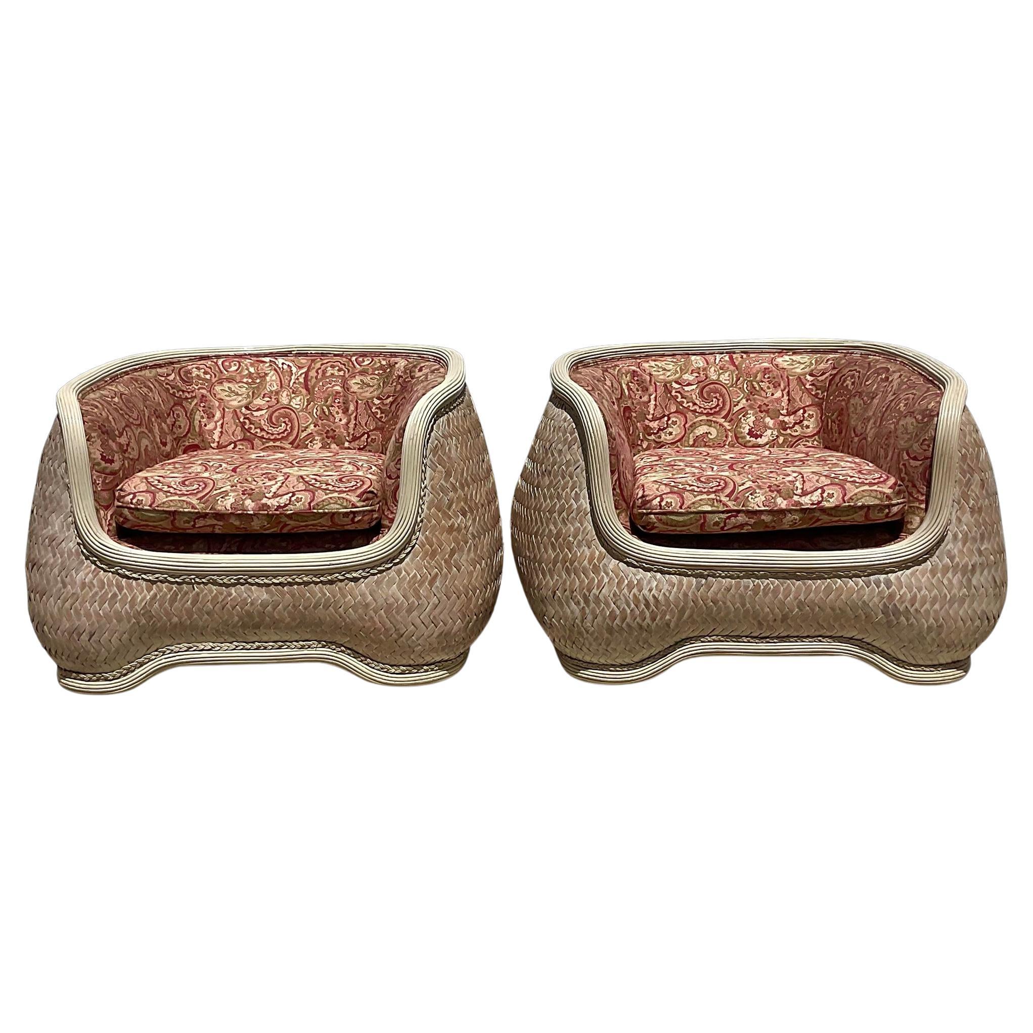 Vintage Coastal Nautilus Shell Wrought Iron Lounge Chairs - a Pair For ...