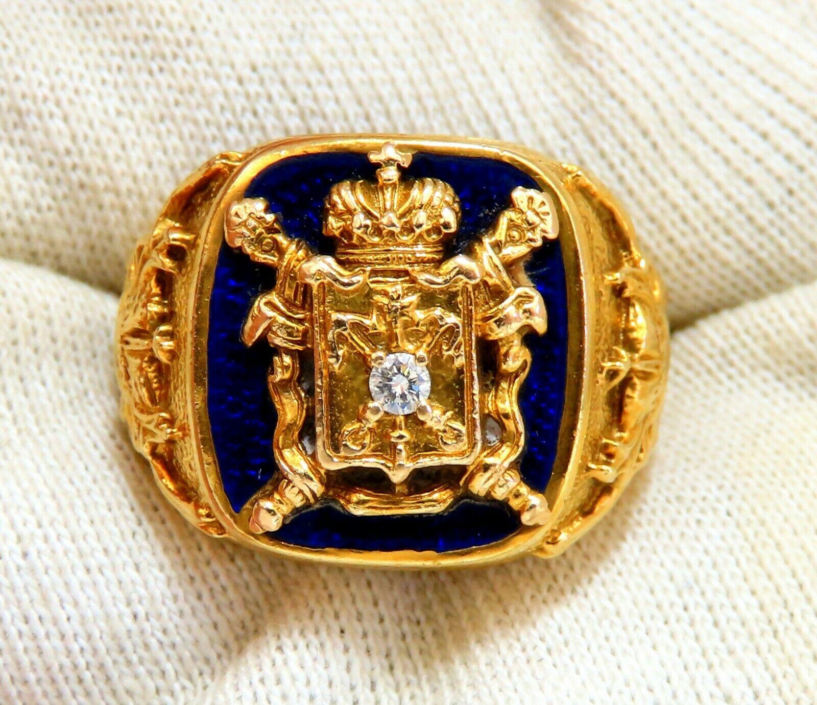 Vintage Coat of Arms Royal Crest Iconic Men's Ring 14 Karat Gold at ...