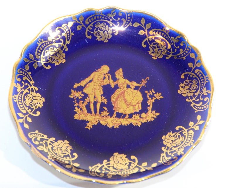 Vintage Cobalt Blue Royal Limoges France 22-Karat Gold Trinket Boxes ...