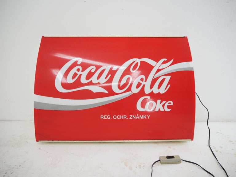 Vintage Coca Cola Light Sign, 1980s For Sale at 1stDibs