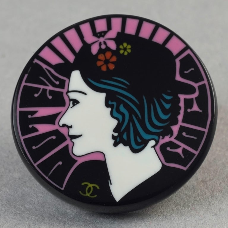 Vintage COCO CHANEL MADEMOISELLE Profile Pin Brooch at 1stDibs