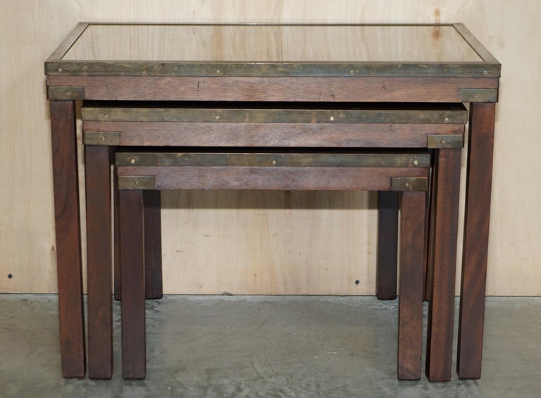 Vintage Coffee and Side Table Nest of Tables Military Campaign with ...