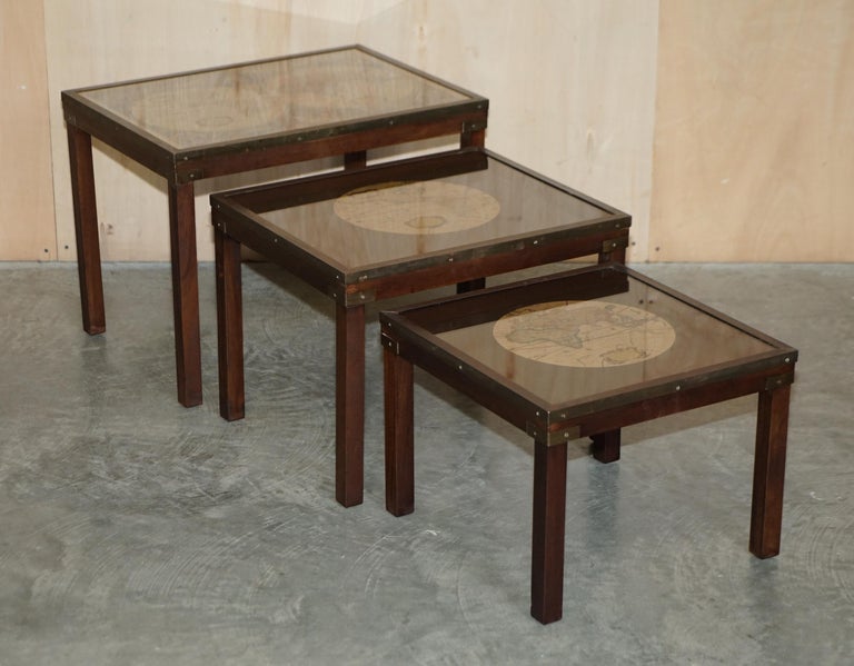 Vintage Coffee and Side Table Nest of Tables Military Campaign with ...
