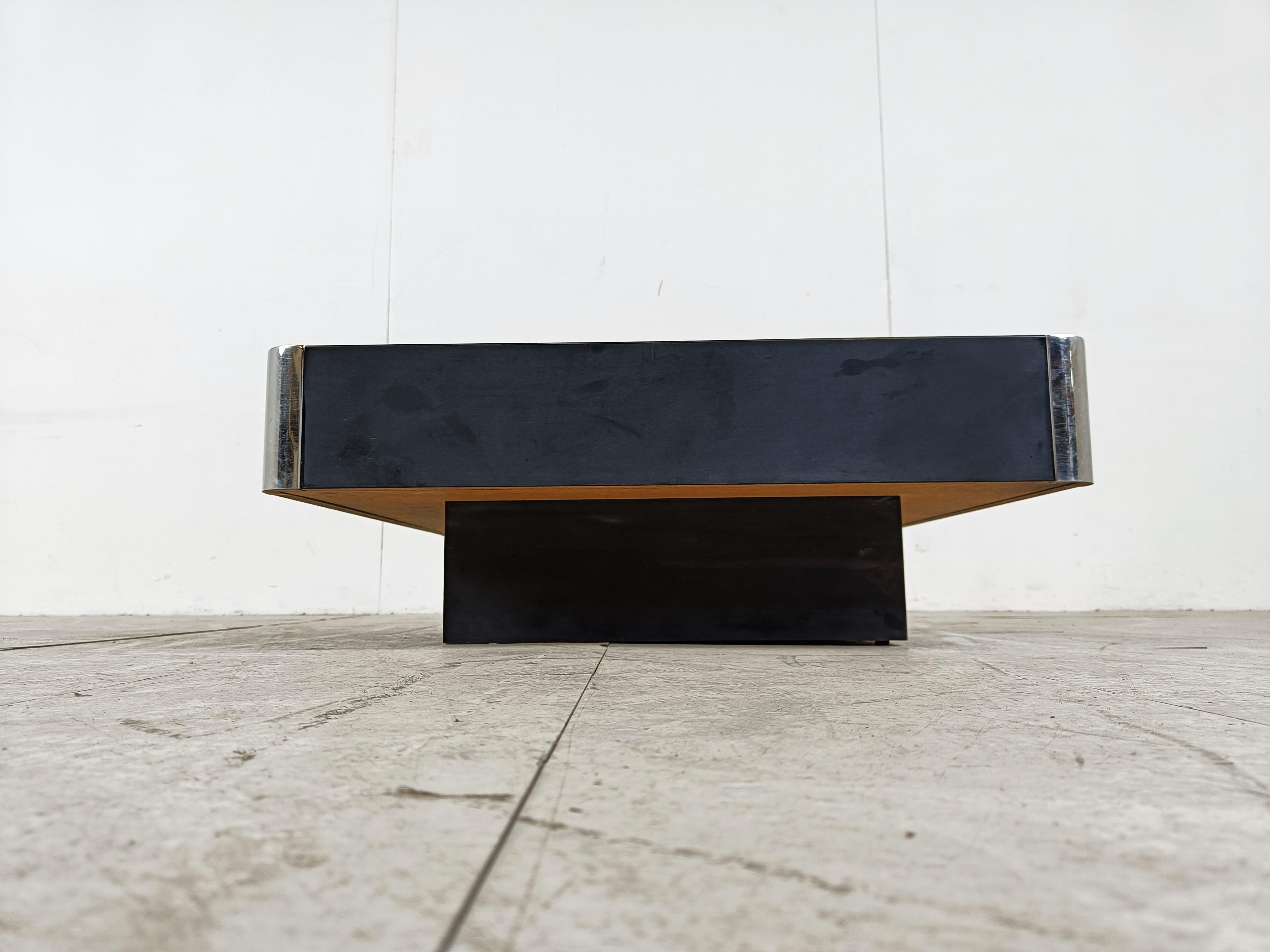 Vintage Coffee Table by Willy Rizzo, 1970s at 1stDibs