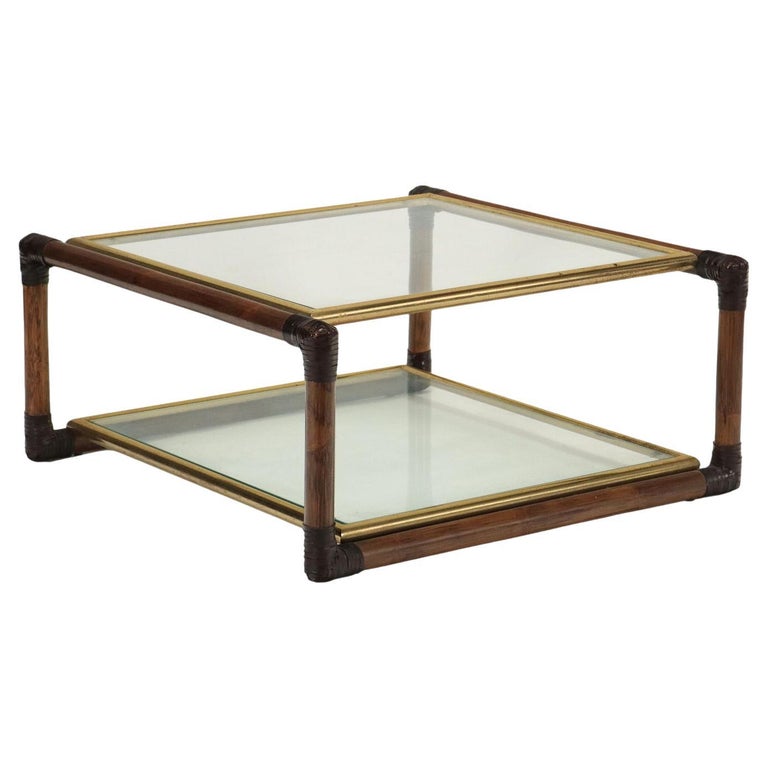 Vintage Coffee Table F. Smania Bamboo, Italy, 1980s For Sale at 1stDibs