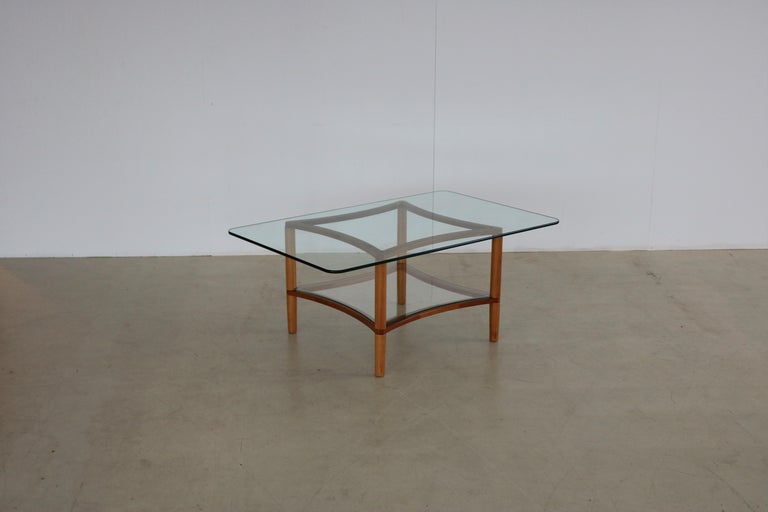 vintage coffee table table glass 70s Danish For Sale at 1stDibs