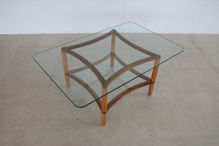 vintage coffee table table glass 70s Danish For Sale at 1stDibs