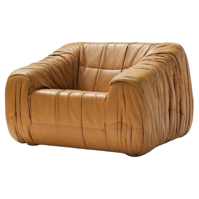 Vintage cognac Piumino sofa by De Pas, D'urbino and Lomazzi for Dall ...