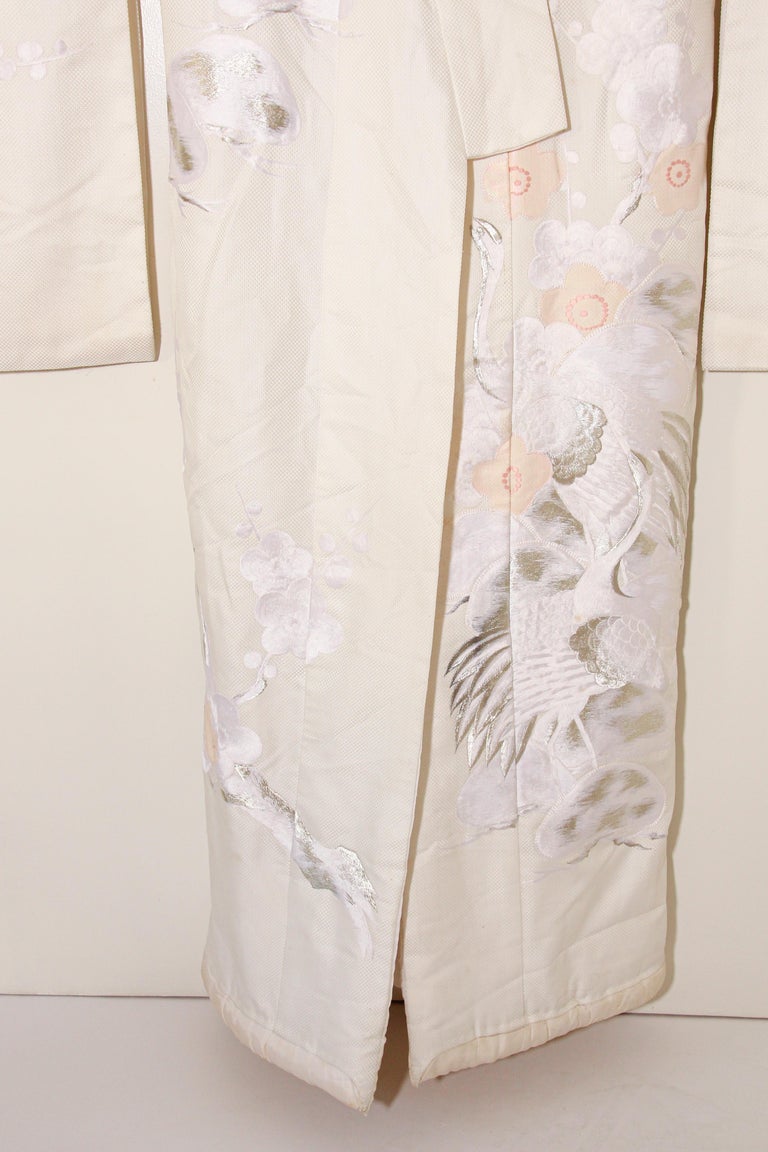 Vintage Kimono Collectable Japanese White Silk Ceremonial Wedding Dress ...