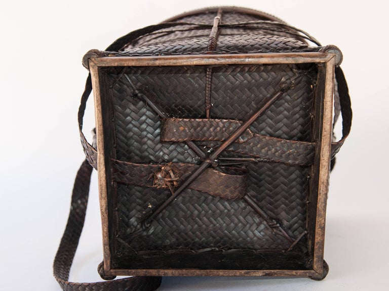 Vintage Collecting Basket, Ata Pue, Laos, Mid-20th Century, Bamboo ...