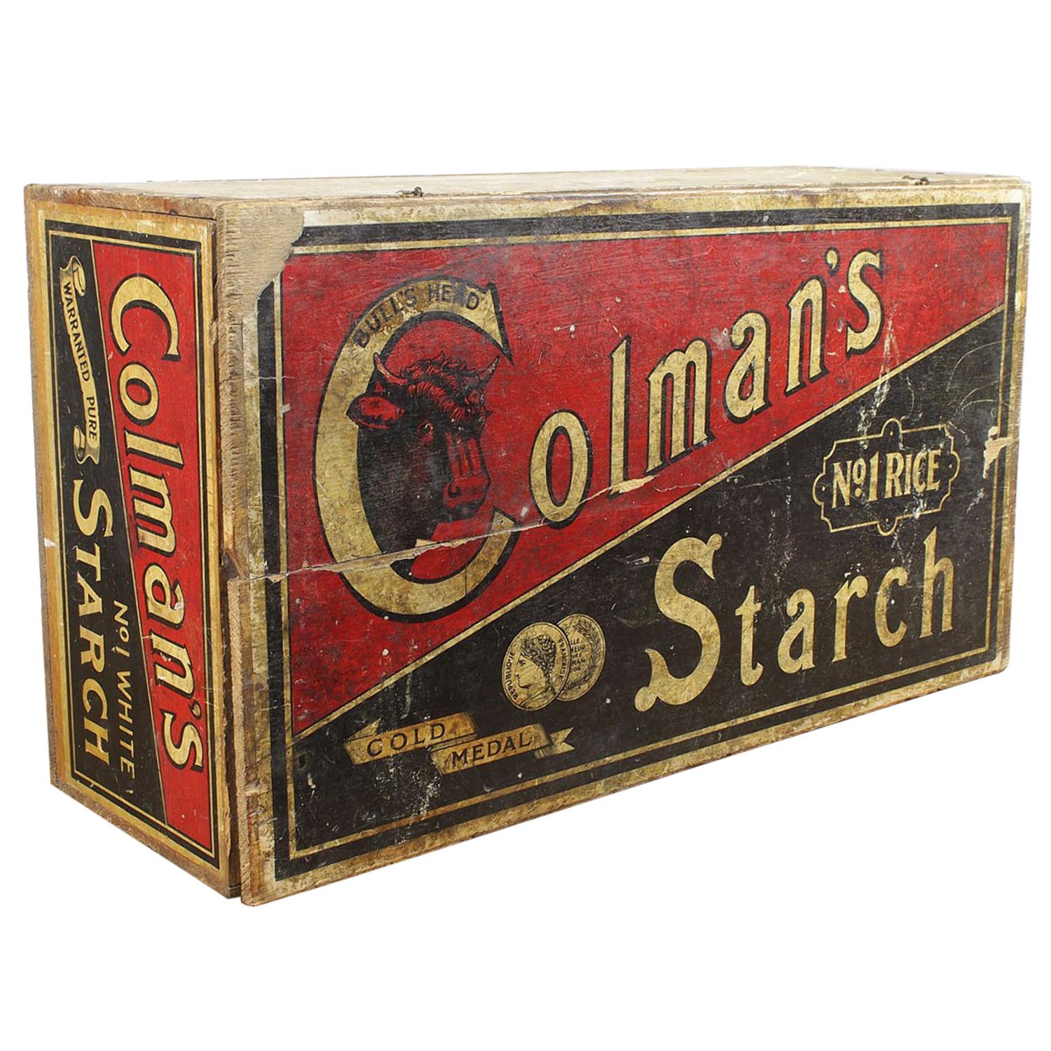 Vintage Colman's Starch Wooden Display Box, 20th Century For Sale at ...