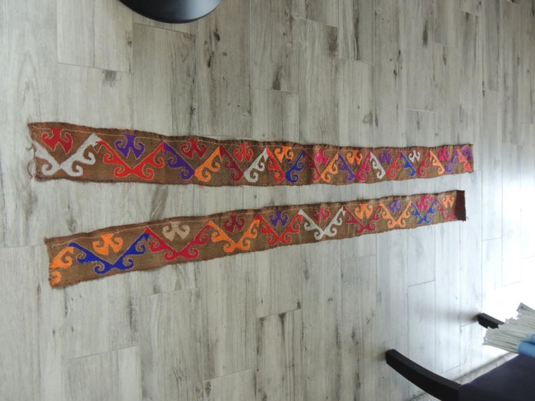 Vintage Colorful Embroidered Asian Decorative Trims For Sale at 1stDibs