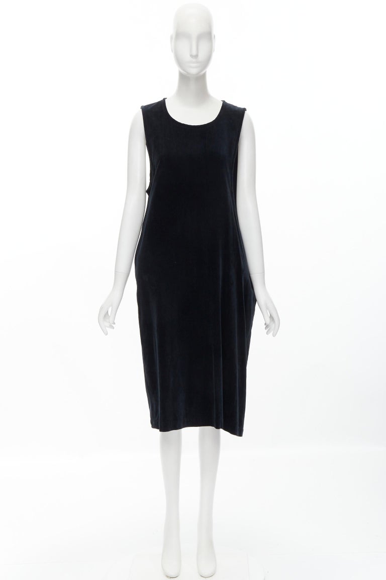 vintage COMME DES GARCONS 1980's black velvet asymmetric dropped ...