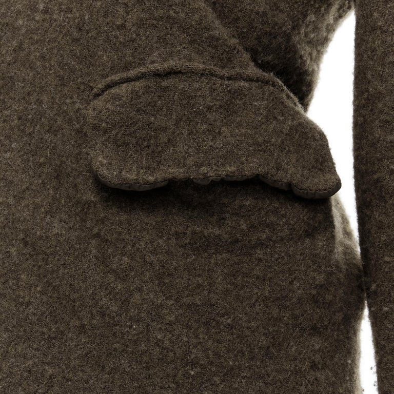 vintage COMME DES GARCONS 1994 green boiled wool shrunken raggedy ...