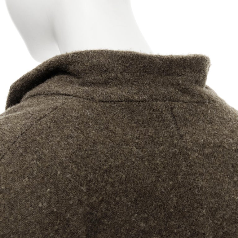 vintage COMME DES GARCONS 1994 green boiled wool shrunken raggedy ...