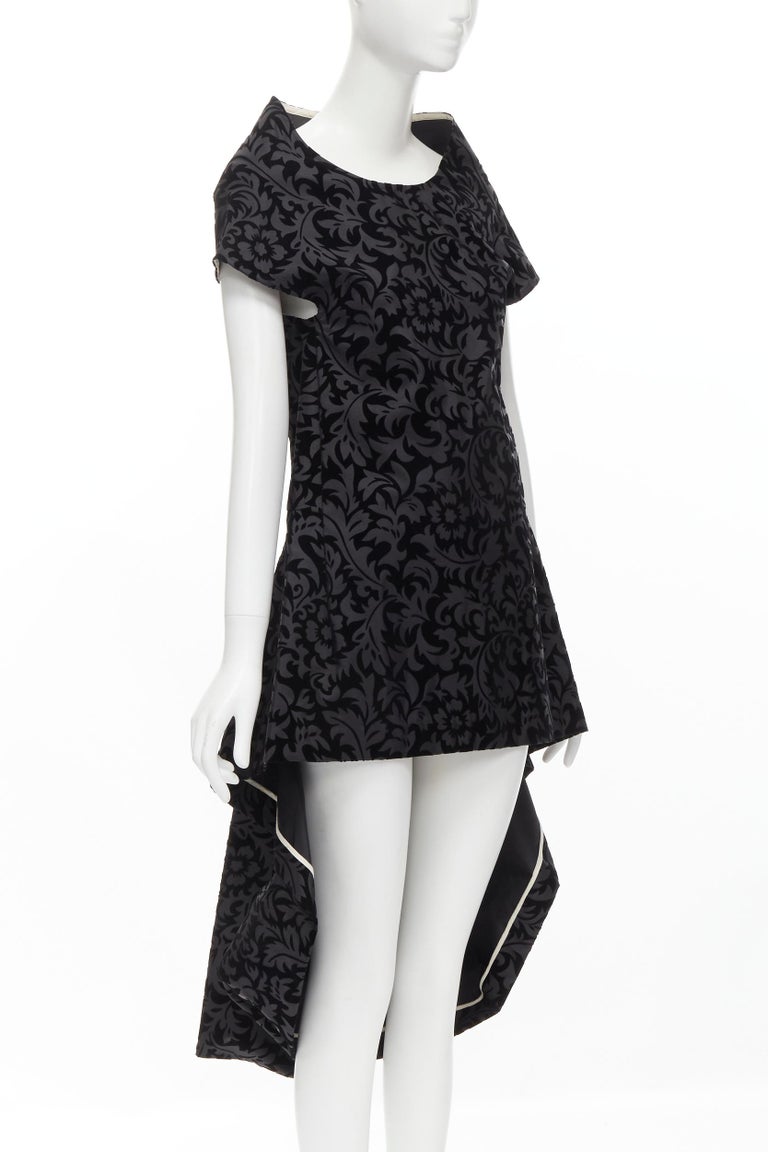 vintage COMME DES GARCONS 1996 black baroque velvet devore tail back ...