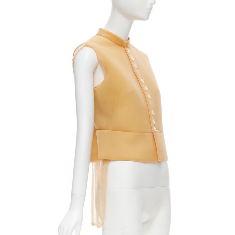 vintage COMME DES GARCONS orange scuba vest sheer hem vest S For Sale ...
