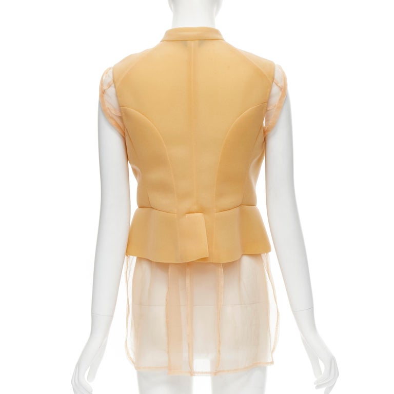 vintage COMME DES GARCONS orange scuba vest sheer hem vest S For Sale ...
