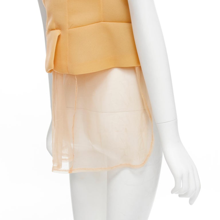 vintage COMME DES GARCONS orange scuba vest sheer hem vest S For Sale ...