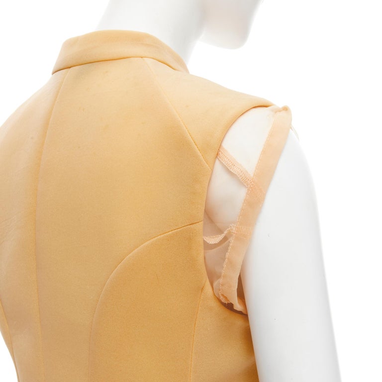 vintage COMME DES GARCONS orange scuba vest sheer hem vest S For Sale ...