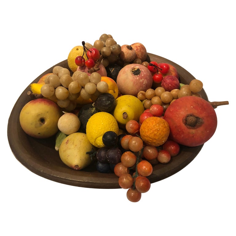 Vintage Compote with 18 Assorted Italian Stone Fruit at 1stDibs