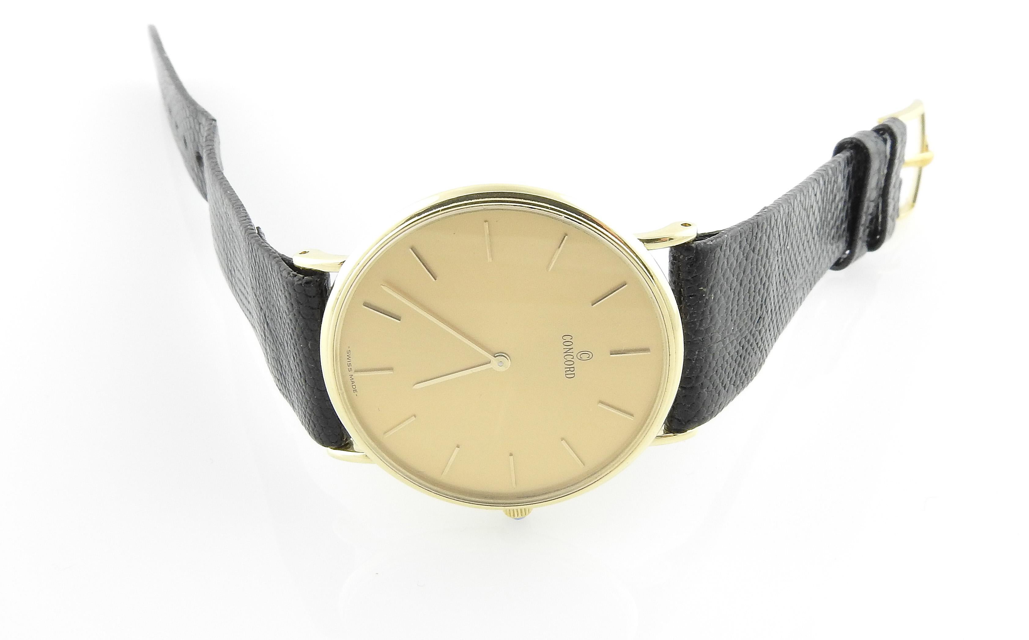 Vintage Concord 14K Yellow Gold Men's Watch Ultra Slim at 1stDibs ...
