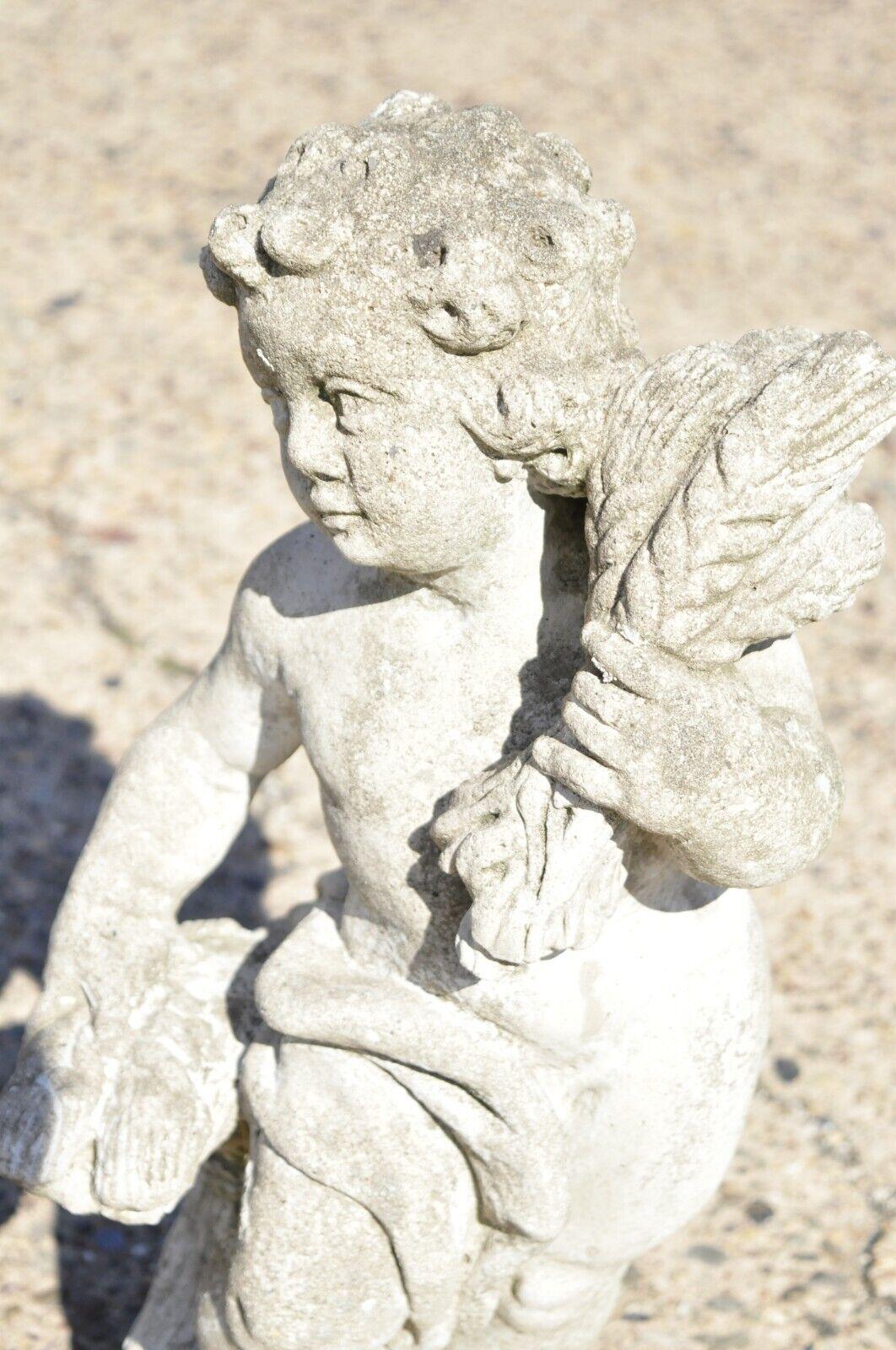 Vintage Concrete 24" Four Seasons Autumn Fall Garden Cherub Putti ...