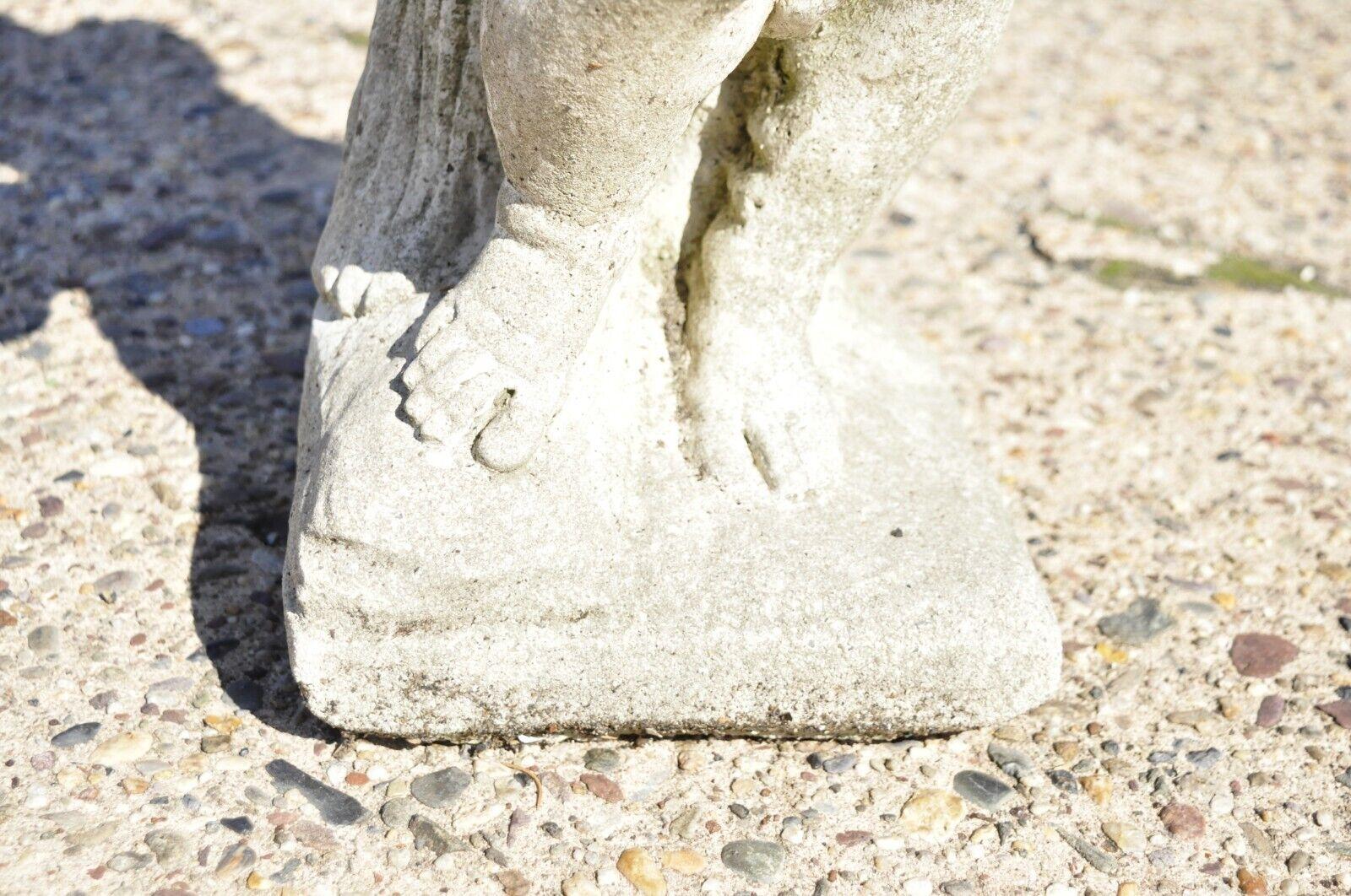 Vintage Concrete 24" Four Seasons Autumn Fall Garden Cherub Putti ...