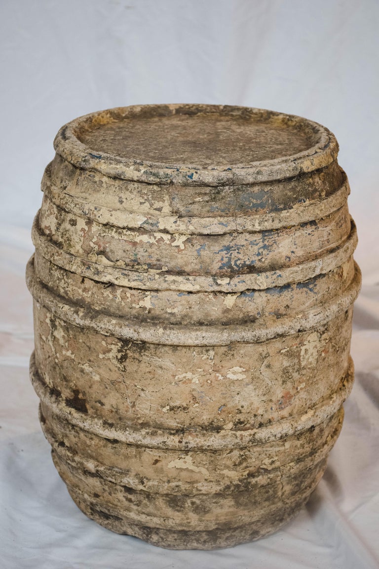 Vintage Concrete Garden Barrel at 1stDibs