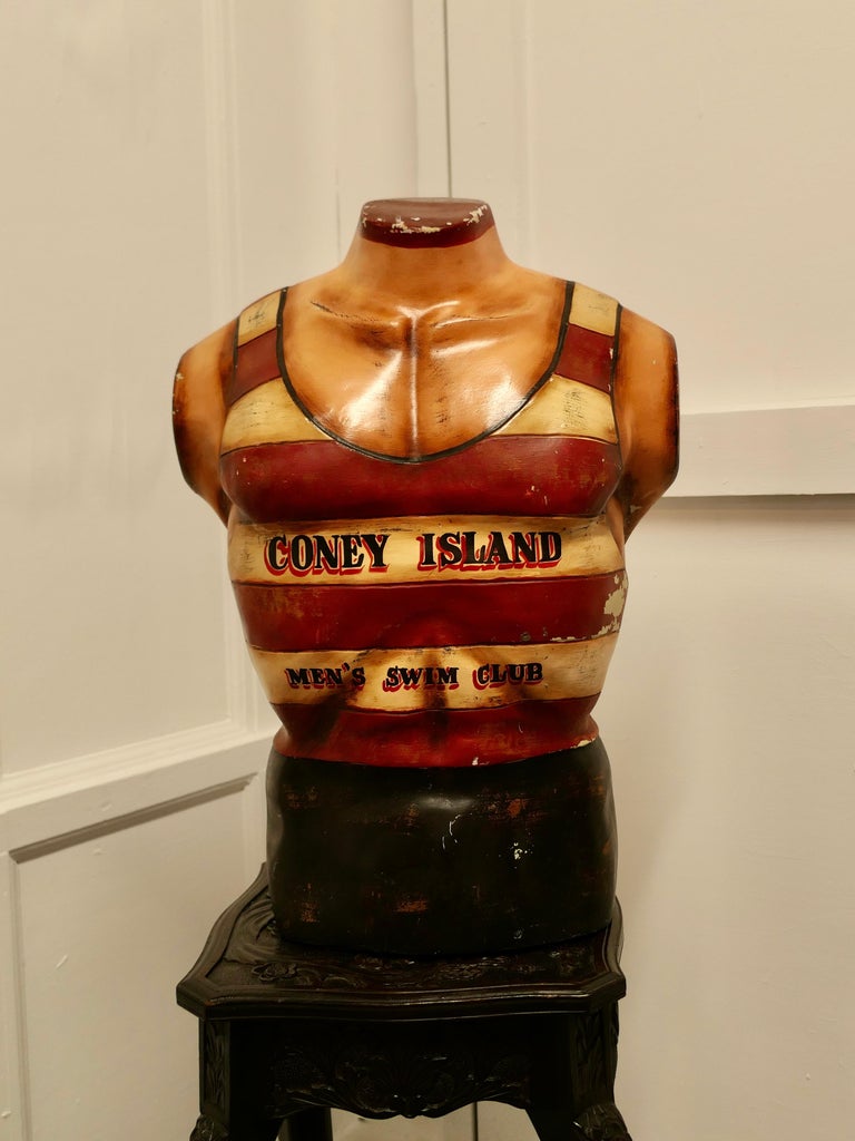 Vintage Coney Island Men’s Swim Club Retro Mannequin For Sale at 1stDibs